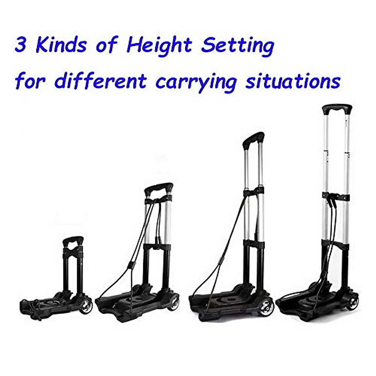 Portable Folding Hand Truck Dolly Utility Cart Foldable Trolley Put in Backpack Push Luggage Flatbed Cart