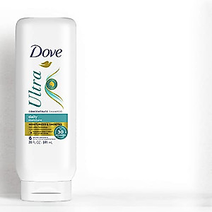 Dove Ultra Daily Moisture Concentrate Shampoo for Dry Hair Moisturizes and Smooths in 30 Seconds, Ultra-Lather Technology and 2X More Washes 20 oz
