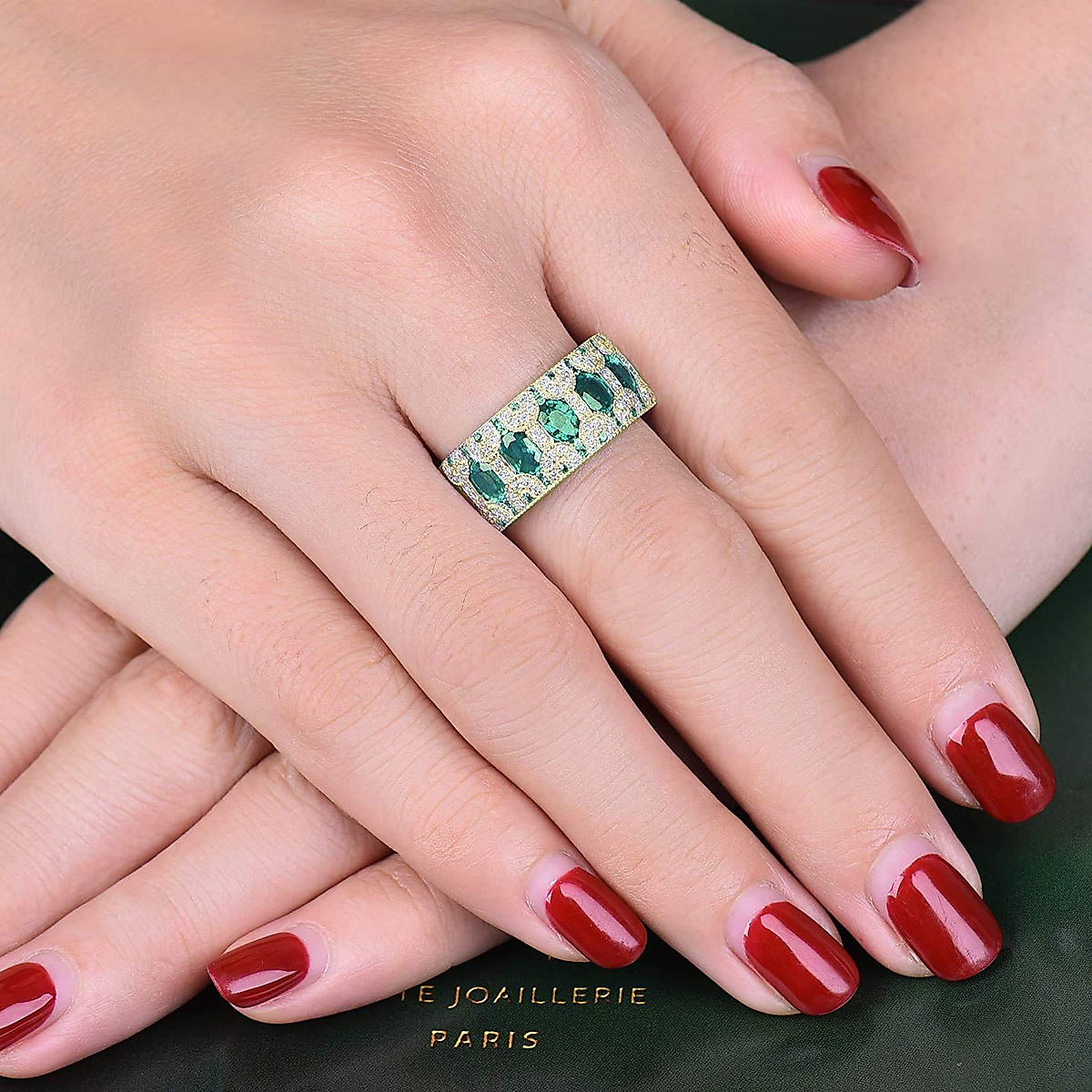 Lanmi 14k Rose White Yellow Gold Beautiful Natural Emerald Sapphire Ruby Engagement Rings Wedding Band for Women Promotion