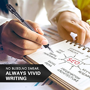 TANMIT Black Gel Pens, Retractable Roll Ball Gel Pen, 30 Black Pens Fine Point With Comfortable Grips for Smooth Writing