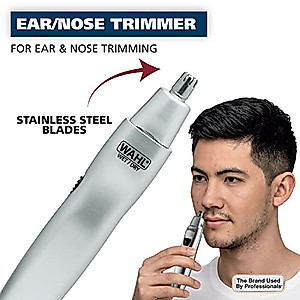 Wahl Men’s Nose Hair Trimmer, for Eyebrows, Neckline, Nose & Ear Hair, Precision Detail Trimming with Interchangeable Heads, Battery Included - Model 5545-400