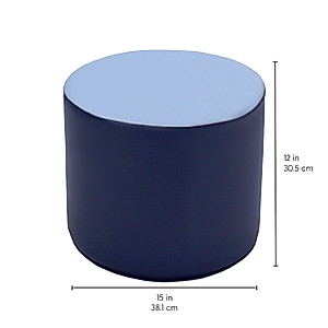 Factory Direct Partners 12763-NV SoftScape 15" Round Two-Tone Accent Ottoman for Ages 4-7 (4-Piece) - Navy
