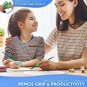 Stylo Pencil Grips for Kids Handwriting, Perfect Pencil Holders for Kids Home Schooling and Preschool - Writing Tools for Kids, Assorted Pen Grips, Christmas Gifts (Pack of 3)