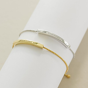 Custom Engraved Gold Coordinate Bolo Bracelet, 10" Long Adjustable Bracelet - Custom Engraved Longitude Latitude Bracelet for Women - Graduation Gift for Her - Gift for Her - Gifts for Mom