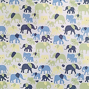 Trade Star 3 Yard Hand Block Printed 100% Super Soft Natural Dyes Cotton Fabric for Kids Bedding Decor (Baby Elephant)