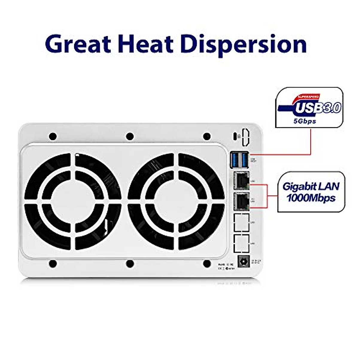 TERRAMASTER F5-221 NAS Storage 5Bay - Apollo J3355 Dual Core 2.0GHz 2GB Memory Plex Media Server Network Attached Storage, Diskless