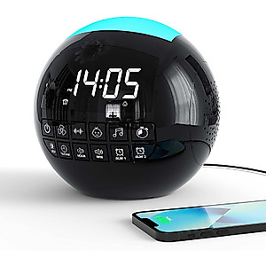 White Noise Machine with Alarm Clock for Bedrooms,Sound Machine for Sleeping with 42 Soothing Sounds,7 Night Light, Auto-Off Timer & Memory Function,Dimmer,Snooze,Digital Dual Alarm Clock for Kids