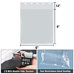 Cookie Bags Cellophane Bags Clear Cellophane Treat Bags for Cookies, 5x6 Inch Individual Cookie Bags for Gift Giving Packaging, 100PCS Plastic Self Adhesive Cookie Wrappers Candy Bags Cookie Gift Bag