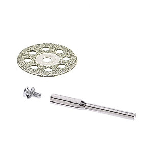 Hamineler 30 Pcs Diamond Cutting Wheel (25mm/20mm/16mm Each 10), Diamond Coated Cutting Wheel and 6pcs 3mm Mandrel for Rotary Tool