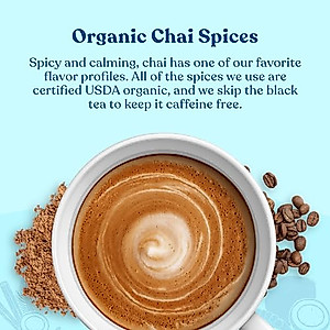 Chai Latte by Four Sigmatic | Organic Instant Chai Latte with Turkey Tail, Reishi Mushrooms & Coconut Milk Powder | Supports Gut & Digestion Health | Decaf, No Dairy & Gluten-Free | 10 Count