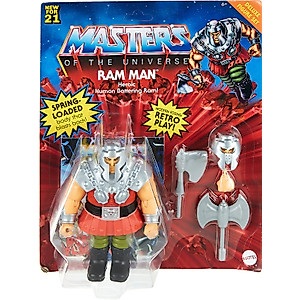 Mattel Masters of the Universe Origins Deluxe Ram-Man Action Figure, 6-in Battle Character for Storytelling Play and Display, Gift for 6 to 10-Year-Olds and Adult Collectors