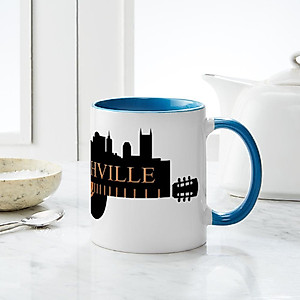 CafePress Nashville Guitar Skyline LT Mugs Ceramic Coffee Mug, Tea Cup 11 oz