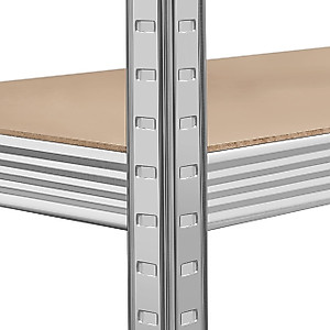 Topeakmart 5-Tier Utility Shelves, Metal Storage Shelves Unit Adjustable Garage Storage Racks Heavy Duty Shed Shelving- Silver, 35.5 x 16 x 71 Inch