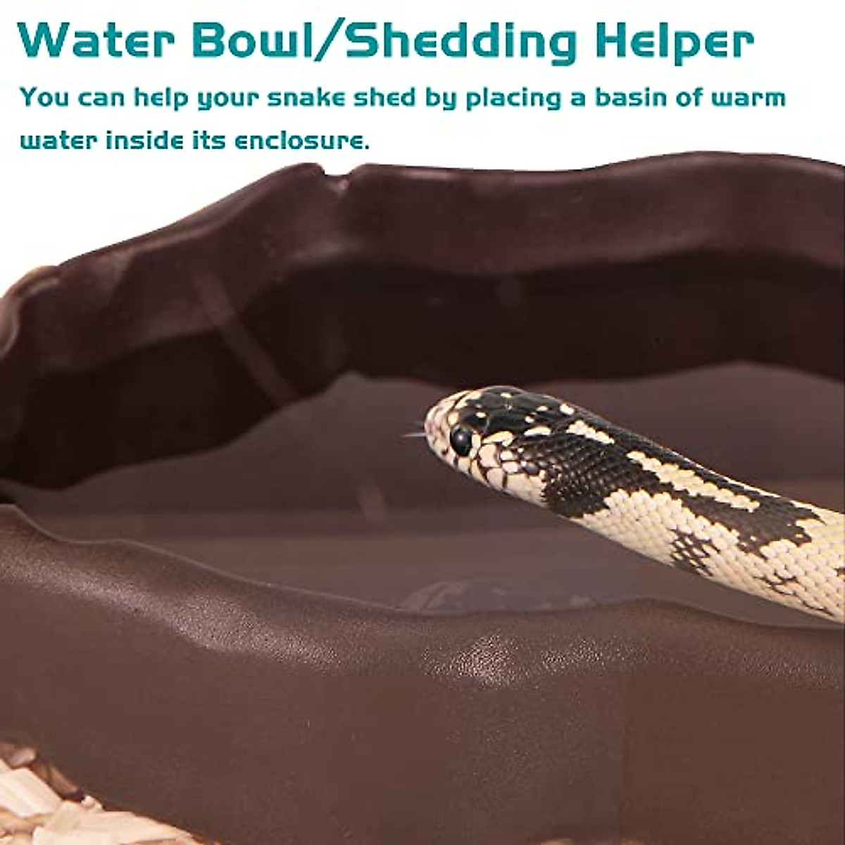 Antidious Snake Hide Cave for Gecko Shedding, Natural Rock Look Hideout, Reptiles Egg-Laying Shelters, Suitable for Ball Python,Corn Snake, Green Snake and Gecko, L Size