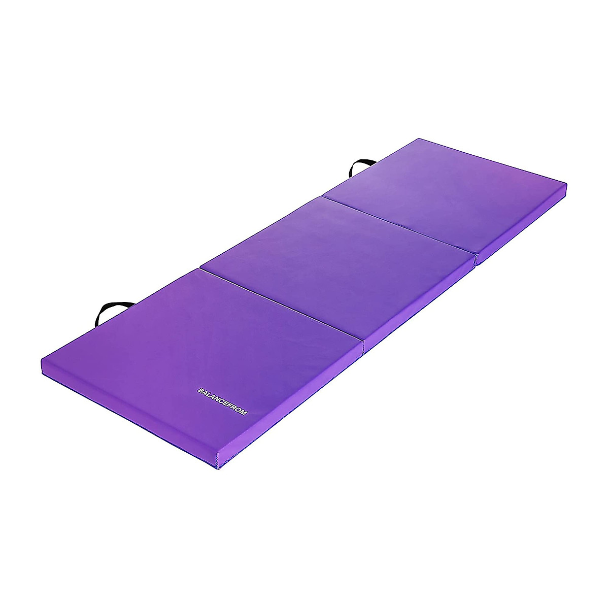 BalanceFrom Folding Gymnastics Mat Home Gym Floor Tumbling Equipment, Purple