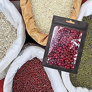 NACTECH 100 Pieces Smell Proof Bags Resealable Mylar Bags Ziplock Food Storage Bags with Clear Window Coffee Beans Packaging Pouch for Food Self Sealing Storage Supplies