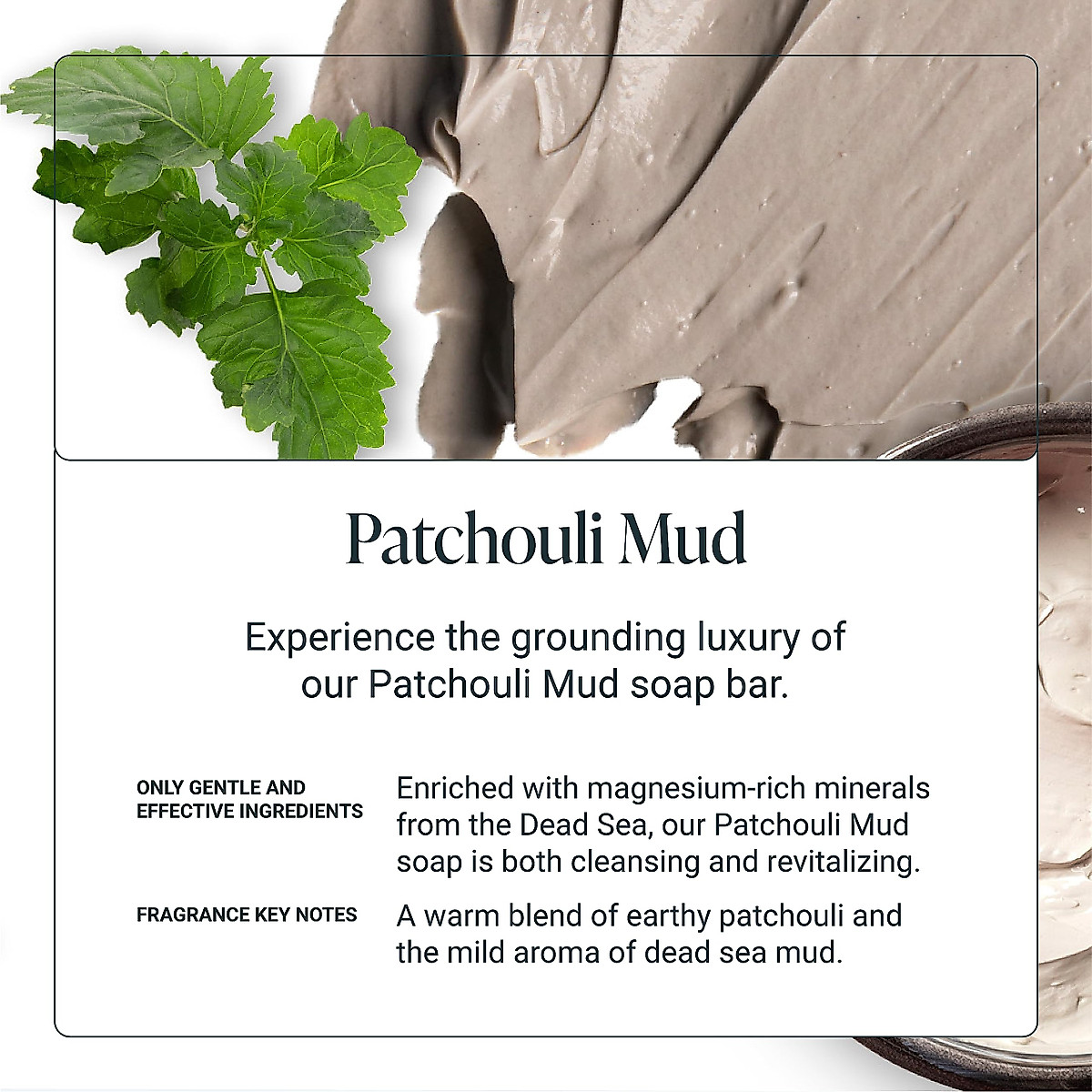 The Bubble Factory Patchouli Mud - Handmade in the USA, Palm Oil Free, All Natural Bar Soap, 3 Bars