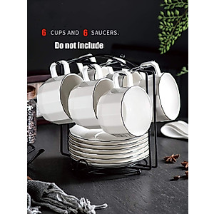 Yontree 6 Hooks Mugs Tree Cup Rack Dishes Organizer Style B