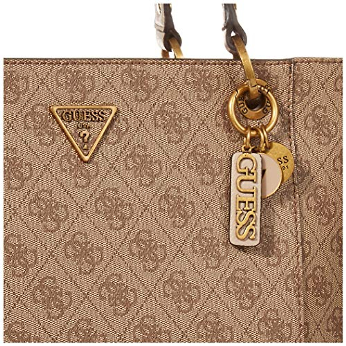 GUESS womens Noelle Elite Tote, Latte, One Size US