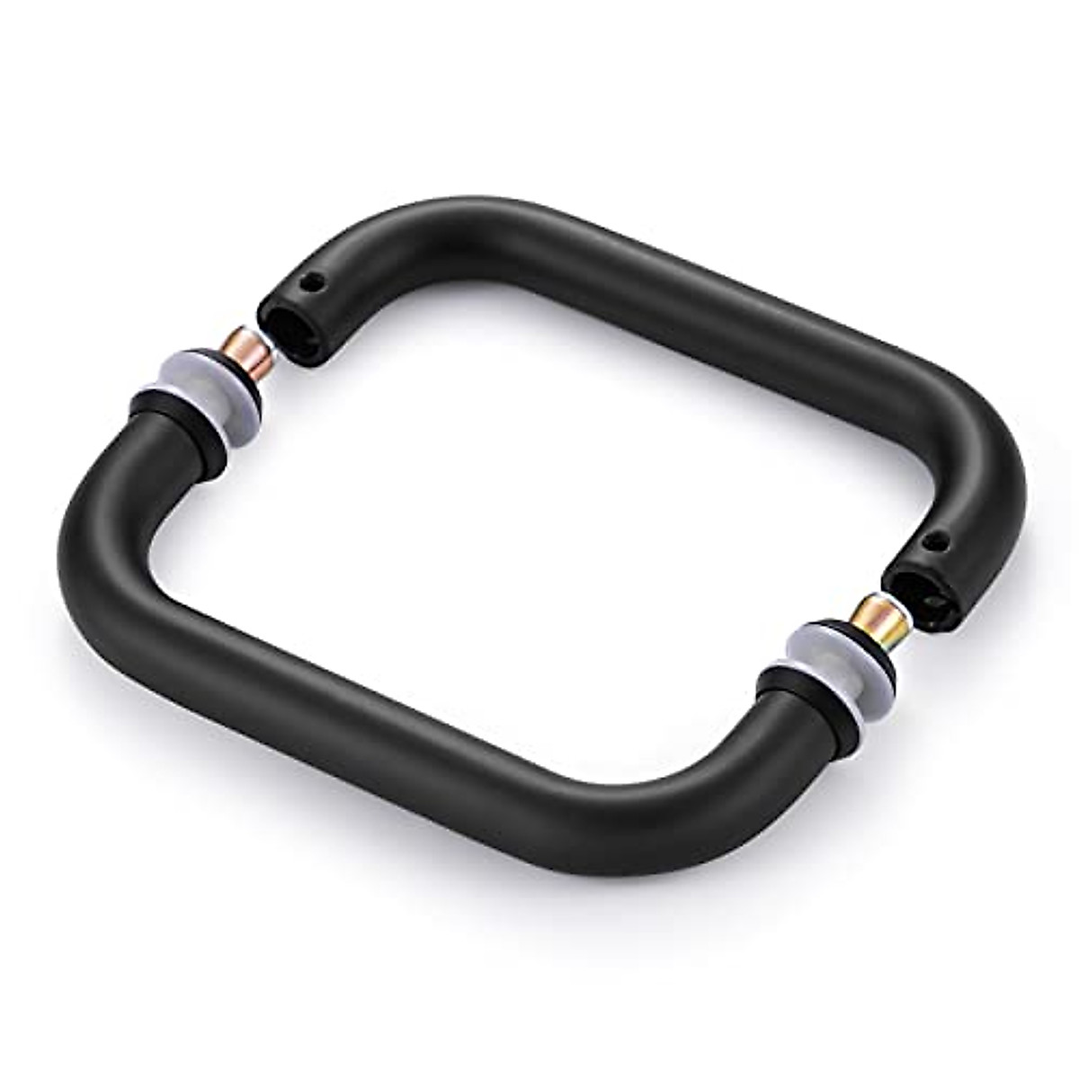 Ranbo Hardware 8" Back to Back Tubular Shower Door Pull Handle for Frameless Shower Doors, Polished Chrome, with Washers (8 inch Pull Handle-Black)