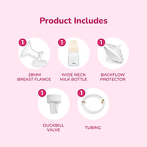 Spectra - Premium Breast Milk Pump Accessory Kit with Baby Bottles - Large 28mm - Breast Pump Accessories