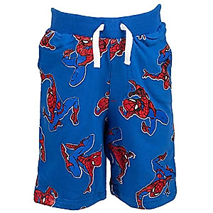 Marvel Avengers Spider-Man Little Boys T-Shirt French Terry Shorts Blue/Red 7-8