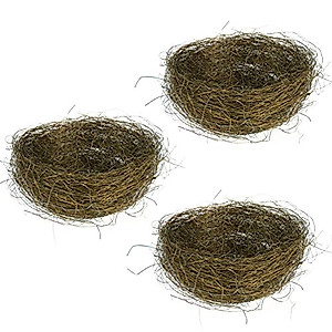 PRETYZOOM Home Decor 3pcs Artificial Bird Artificial Easter Bird Bird Rattan Birds Fake Bird Outdoor Decor