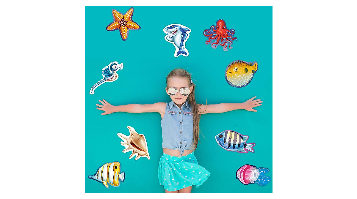 Sea Life Ocean Cutouts - 45 Vibrant Fish & Sea Animal Decorations