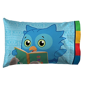 Daniel Tiger's Neighborhood Tiger Trolley 4 Piece Toddler Bed Set – Includes Comforter & Sheet Set Bedding - Super Soft Fade Resistant Microfiber (Official Daniel Tiger's Neighborhood Product)