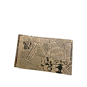 50 Qty 6" x 9" Newspaper Print Flat Plain Paper Gift Bags or Patterned Decorative Bags for candy, cookies, merchandise, pens, Party favors, showers, holidays, events and gifts