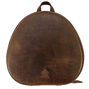 LeatherTex, Minimalist Case Compatible with AirPods Max, Handmade from Full Grain Leather - Bourbon Brown