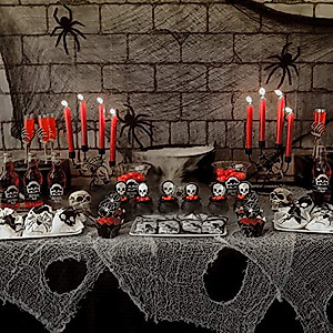 TOYMYTOY 2PCS Halloween Creepy Cloth Party Decor,Drape Doorways Entryways Windows Cover Gauze 6.6ft x 177"(Black and Grey)