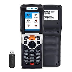 Wireless Barcode Scanner - Handheld Inventory Scanner Data Collector with 2.4GHz RF Transceiver for Warehouse & Bookstore Management (N4-2D-Blue)