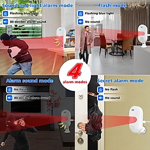 Smart PIR Motion Sensors: WiFi Motion Detector with App Notification Alert, USB/Battery Powered Movement Detector, Compatible with Alexa Google Home, for Smart Home Automation