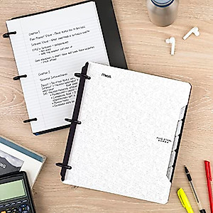 Five Star Flex Refillable Notebook + Study App, College Ruled Paper, 1 Inch TechLock Rings, Pockets, Tabs and Dividers, 200 Sheet Capacity, White (29328AE2)