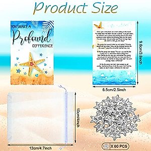 180 Pcs Starfish Story Gifts Mini Keepsake Appreciation Notecards Set Christmas Employee Appreciation Gifts Drawstring Bags and Starfish Charms for Teachers Women Men (Elegant Style)
