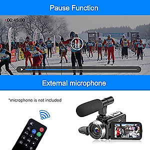 Video Camera,Camcorder Full HD 1080P 30FPS 24.0 MP Vlogging Camera, IR Night Vision Camcorder Recorder, 16X Zoom Camcorders, YouTube Camera with Remote Control