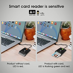 ZOWEETEK CAC Card Reader Military, Smart Card Reader DOD Military USB Common Access CAC, Compatible with Windows, Mac OS and Linux