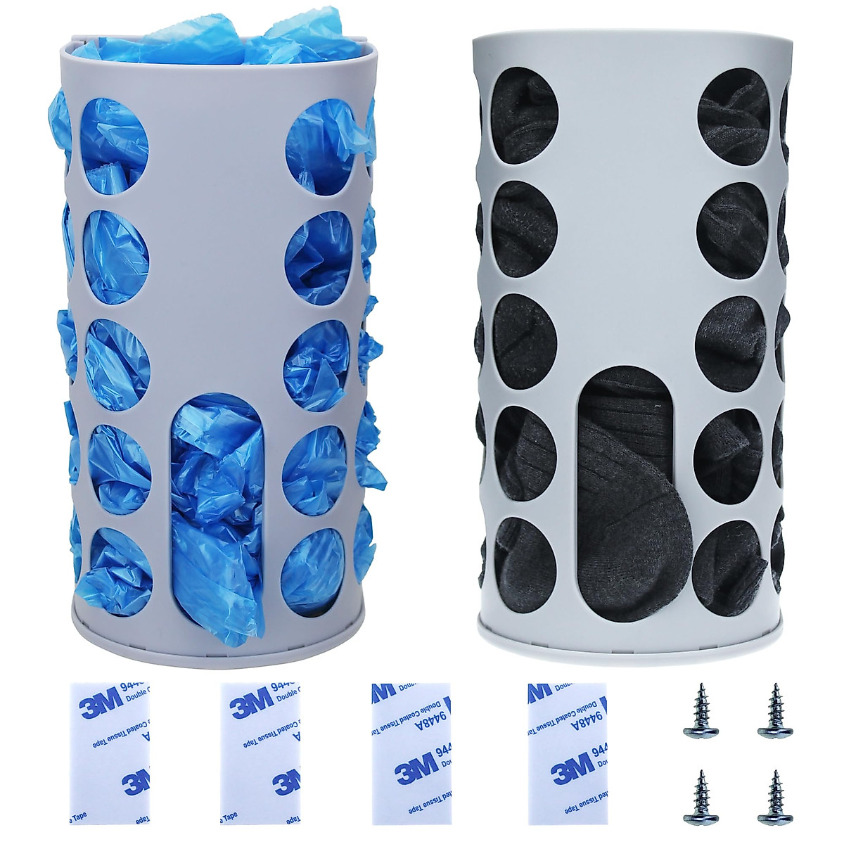 Plastic Bag Holder (2sets/pack) Grocery Bag Holder Good for storing plastic bags under the sink,Wall-mounted space-saving sock organizer and panty organizer in the cloakroom.Howley Home