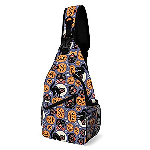 VSOFMY Sling Bag for Men Women Crossbody Sling Backpack Bag for Travel Hiking Daypack Chest Bag Halloween
