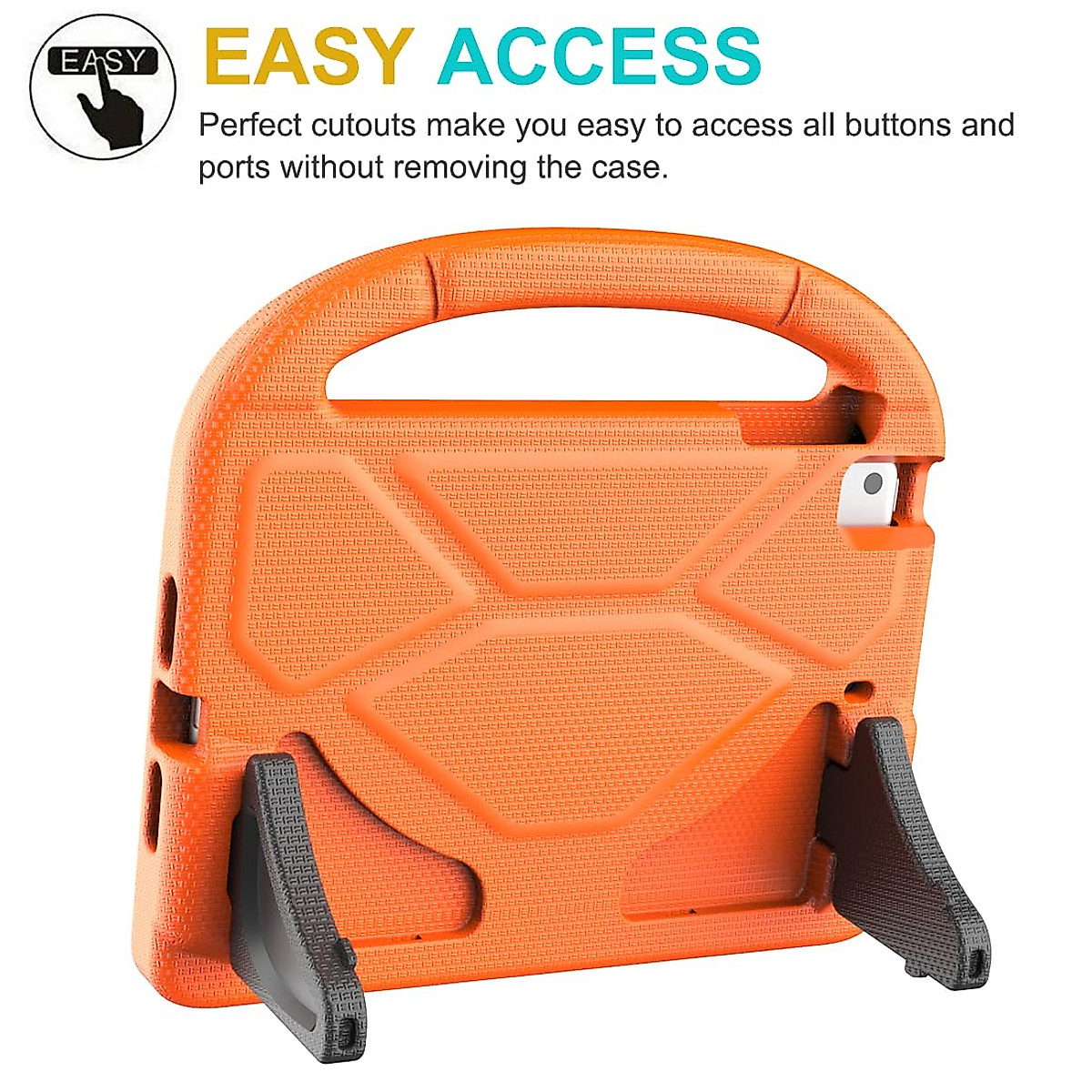 SUPLIK Kids Case for iPad Mini 5/4/3/2/1 (7.9"), Durable Shockproof Protective Handle Bumper Stand Cover with 2*Screen Protectors for 7.9 inch Apple iPad Mini 5th/4th/3rd/2nd/1st Generation, Orange