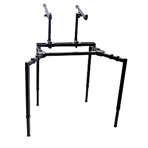 Griffin Double Piano Keyboard & Laptop Stand 2 Tier/Dual Portable Studio Mixer Rack for Turntables, DJ Coffins, Speakers, Digital Audio Gear & Music Equipment | Folding Stage Mount Multi Platform