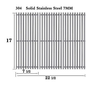 Htanch SD63246018 (3-Pack) 17" Stainless Steel Cooking Grates for Charbroil Professional, Signature and Commercial Series Tru-Infrared 3 Burner Models 466242515 466242516 463367016 463242516