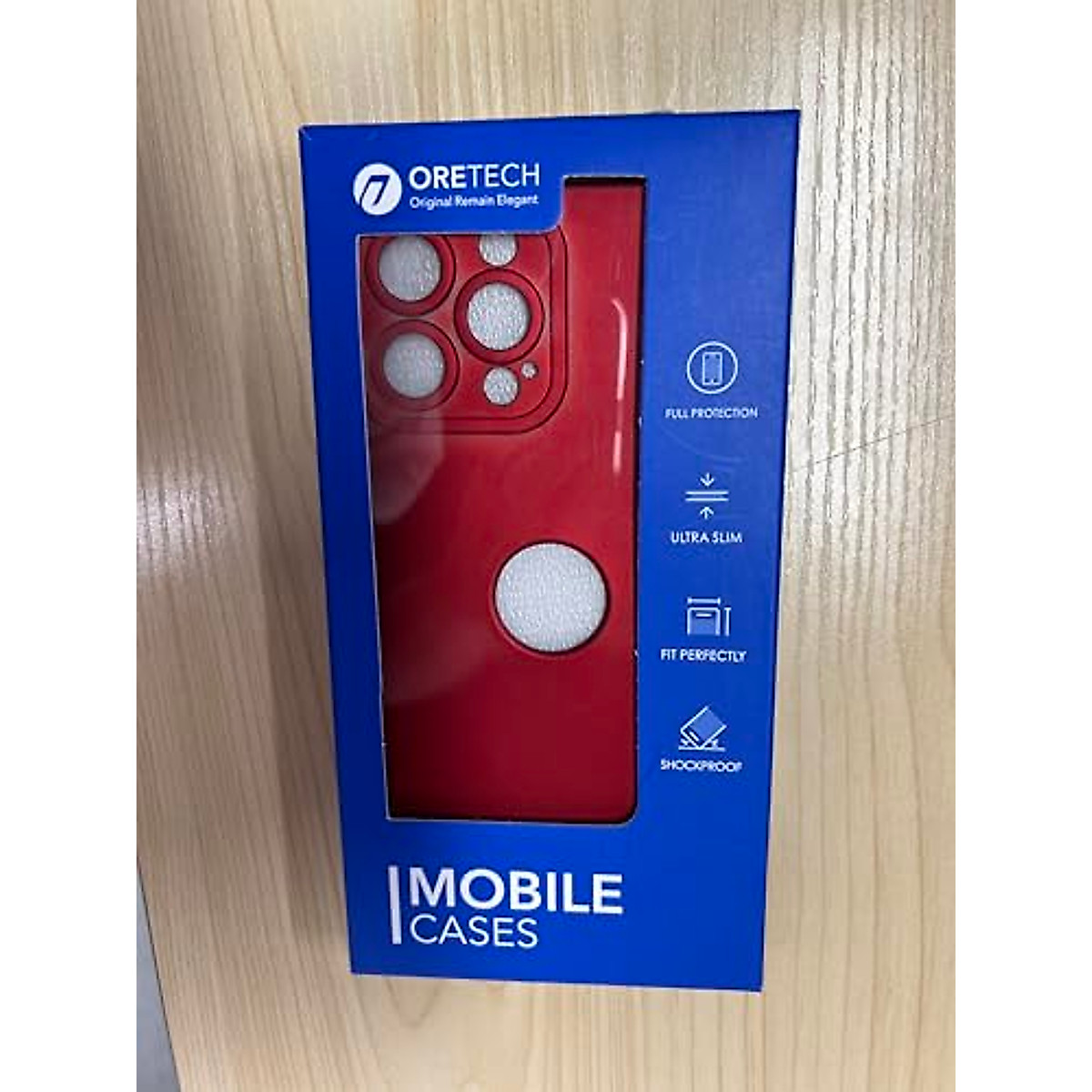 ORETECH for iPhone 13 Pro Max Case, with [2 x Screen Protectors] [15 Ft Military Grade Drop Test] [Camera Protection] 360° Shockproof Slim Thin Phone Case for iPhone 13 Pro Max Cover 6.7" - Red