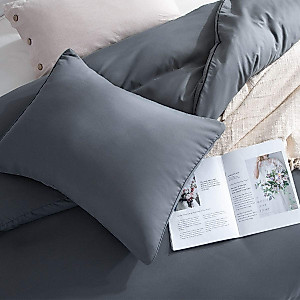 JOHNPEY Duvet Cover Queen (1 Duvet Cover+2 Pillow Shams),Soft Washed Microfiber Bedding Set with Zipper Closure,No Comforter