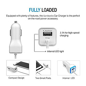 iPhone Car Charger, [Apple MFI Certified] Car Charger for iPhone 14, 13, 12, 11, X, XR, XS, Pro, 8 Plus, 7 Plus, Pro Max, iPad Pro, Air 4, Mini with Extra USB Port
