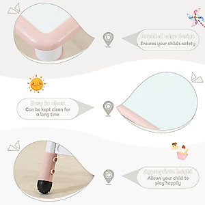 Kids Table and Chairs, Height-Adjustable Toddler Table and Chair Set with 31.5''Lx23.6''W Graffiti Desktop, Table Chair for Ages 3-8, Childrens Table and Chair Set for Daycare with 2 Chairs, Pink