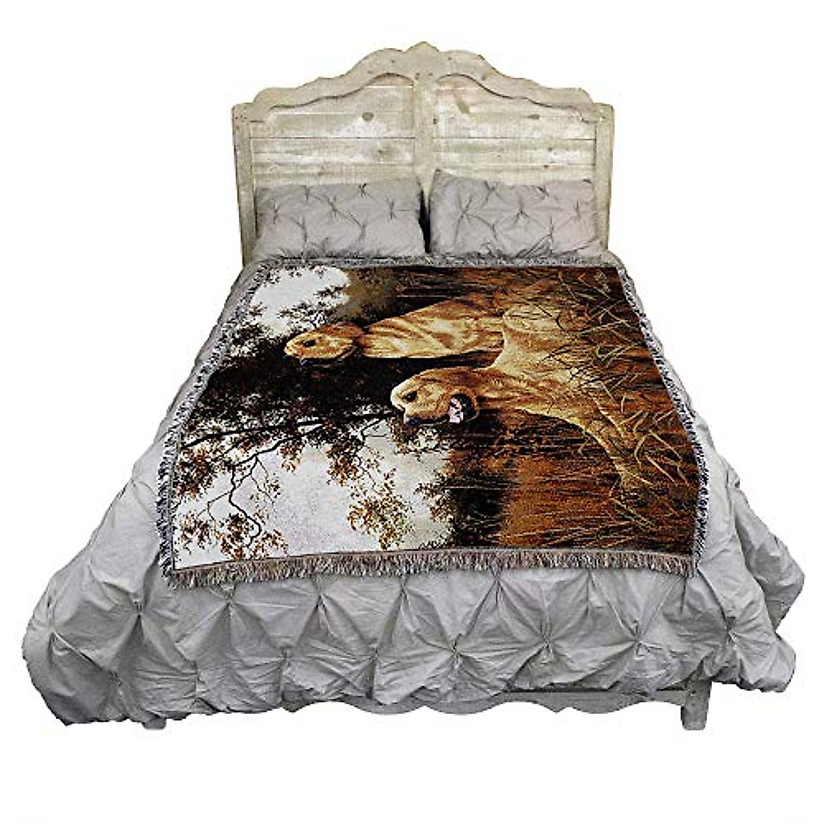 Pure Country Weavers Golden Retriever Blanket by Robert May - Gift Tapestry Throw Woven from Cotton - Made in The USA (72x54)