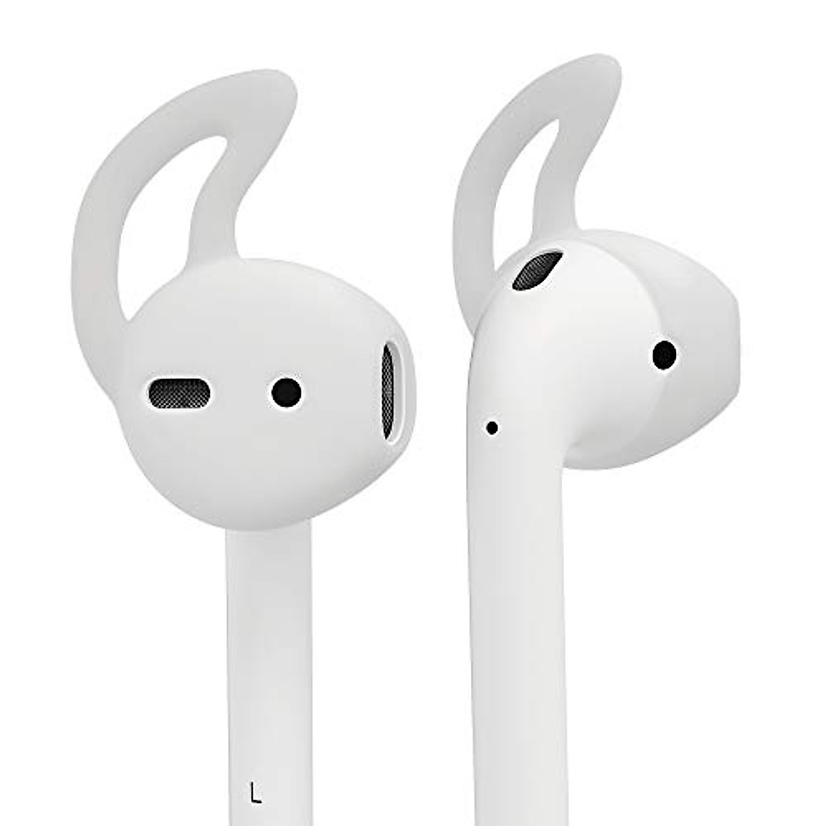 Ear Hooks Covers Anti Slip Soft Silicone Tips for Earphones Headphones Universal One Size - 5 Pairs (Black, Blue, Clear, Red, White)