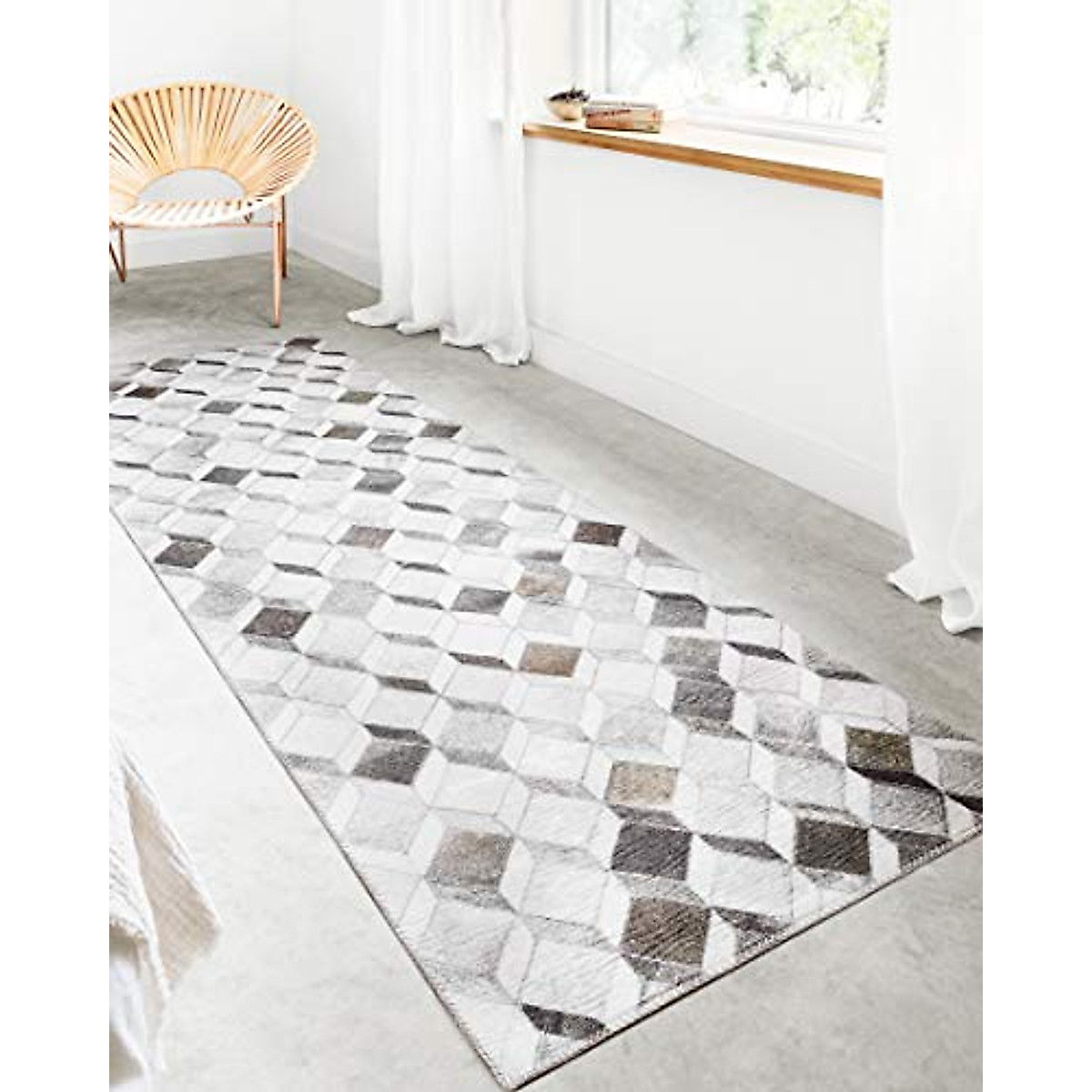 Loloi II Maddox Collection MAD-02 Grey/Mocha, Contemporary 5'-0" x 7'-6" Area Rug